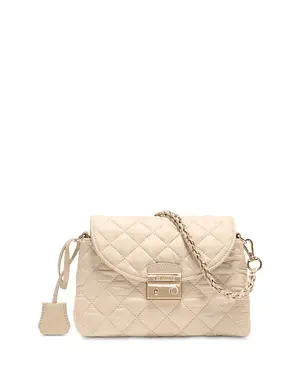Mz Wallace Mini Crosby Lock Quilted Shoulder Bag - Sand