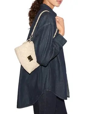 Mz Wallace Mini Crosby Lock Quilted Shoulder Bag - Sand