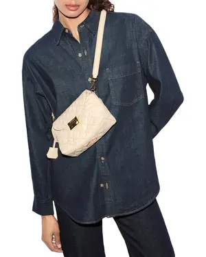 Mz Wallace Mini Crosby Lock Quilted Shoulder Bag - Sand