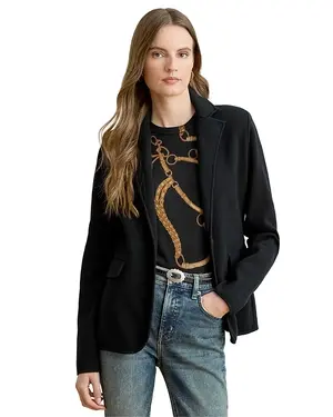 Ralph Lauren Cotton Blend Sweater Blazer - Black
