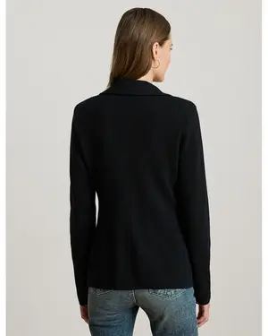 Ralph Lauren Cotton Blend Sweater Blazer - Black