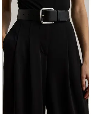 Ralph Lauren Pleated Stretch Jersey Wide-leg Pant