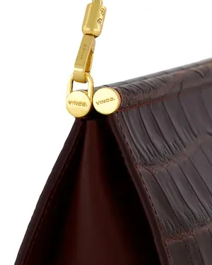 Vince Double Bar Embossed Leather Clutch