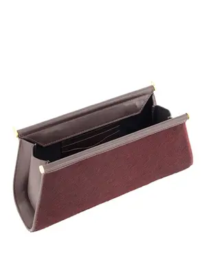Vince Isolde Double Bar Calf Hair Clutch - Plum