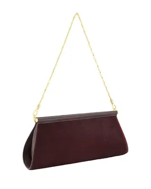 Vince Isolde Double Bar Calf Hair Clutch - Plum