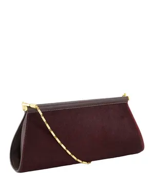Vince Isolde Double Bar Calf Hair Clutch - Plum