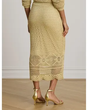 Ralph Lauren Pointelle Knit Midi Skirt