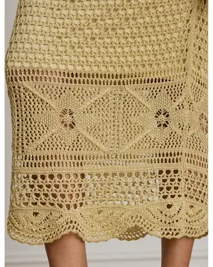 Ralph Lauren Pointelle Knit Midi Skirt