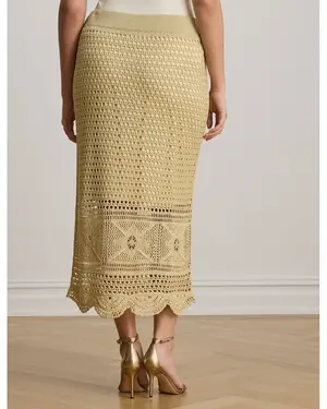 Ralph Lauren Pointelle Knit Midi Skirt