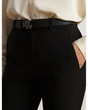 Ralph Lauren Stretch Crepe Straight Pants - Black