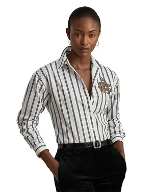 Ralph Lauren Relaxed Fit Striped Cotton Shirt - White Multi