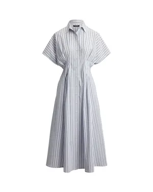 Ralph Lauren Pleated Broadcloth Shirt Dress