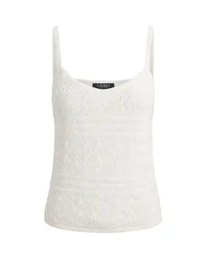 Ralph Lauren Pointelle Knit Linen-blend Sweater Tank Top