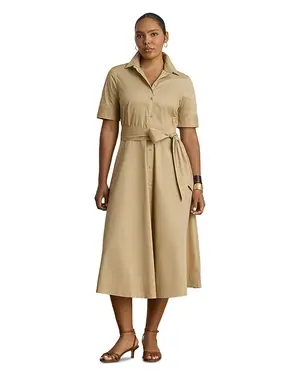 Ralph Lauren Belted Shirtdress - Tan