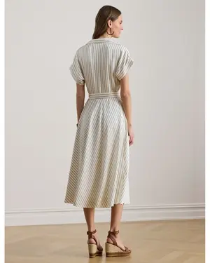 Ralph Lauren Striped Belted Twill Dress