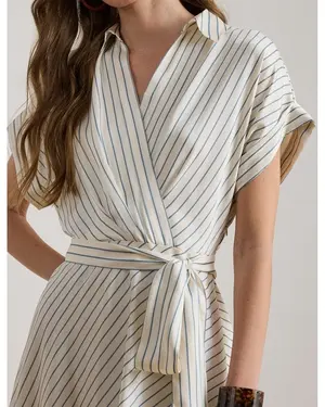 Ralph Lauren Striped Belted Twill Dress