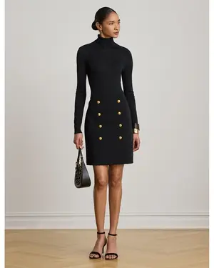 Ralph Lauren Double Breasted Sable Wrap Mini Skirt