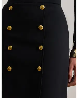 Ralph Lauren Double Breasted Sable Wrap Mini Skirt