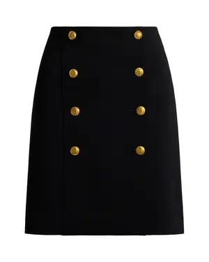 Ralph Lauren Double Breasted Sable Wrap Mini Skirt