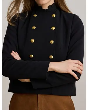 Ralph Lauren Double Breasted Sable Crepe Jacket