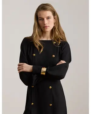Ralph Lauren Double Breasted Georgette Dress