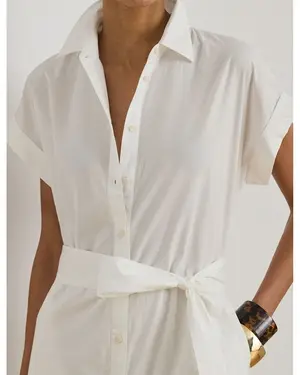 Ralph Lauren Eyelet Broadcloth Tiered Shirtdress