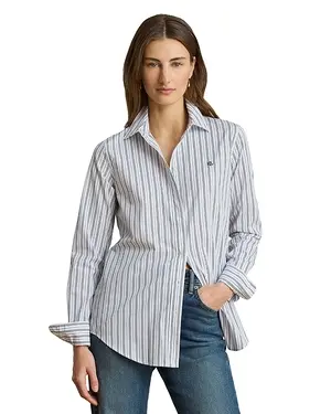 Ralph Lauren Classic Fit Striped Broadcloth Shirt - Blue Multi