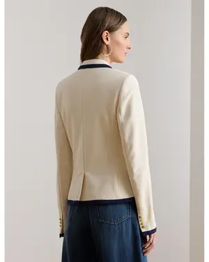 Ralph Lauren Two Tone Double Breasted Pique Blazer