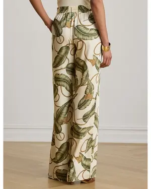 Ralph Lauren Rope Print Twill Wide Leg Pant