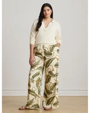 Ralph Lauren Rope Print Twill Wide Leg Pant