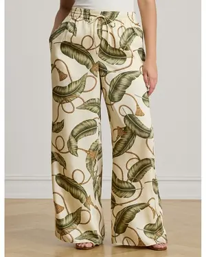 Ralph Lauren Rope Print Twill Wide Leg Pant