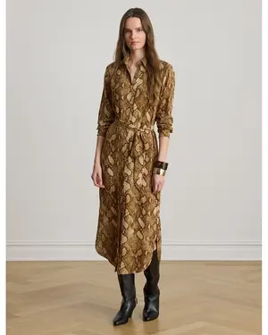 Ralph Lauren Python Print Georgette Shirtdress