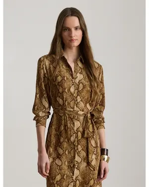 Ralph Lauren Python Print Georgette Shirtdress