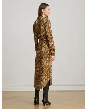 Ralph Lauren Python Print Georgette Shirtdress