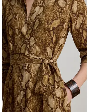 Ralph Lauren Python Print Georgette Shirtdress
