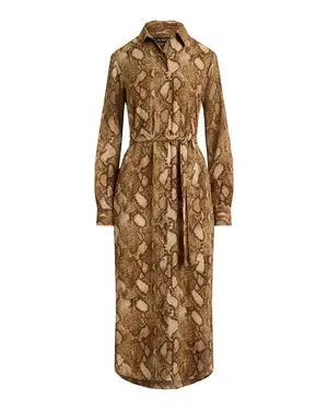 Ralph Lauren Python Print Georgette Shirtdress