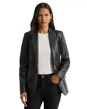 Ralph Lauren Leather Blazer - Black