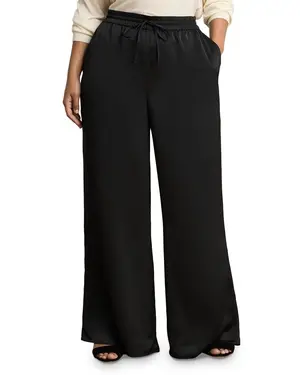 Ralph Lauren Satin Charmeuse Wide Leg Pants