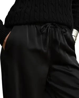 Ralph Lauren Satin Charmeuse Wide Leg Pants
