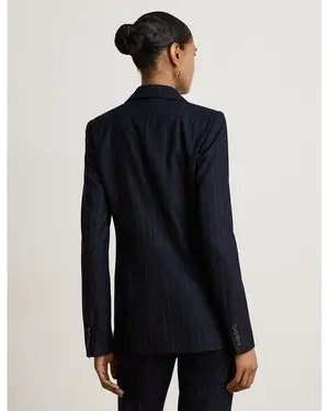Ralph Lauren Pinstripe Double Breasted Twill Blazer