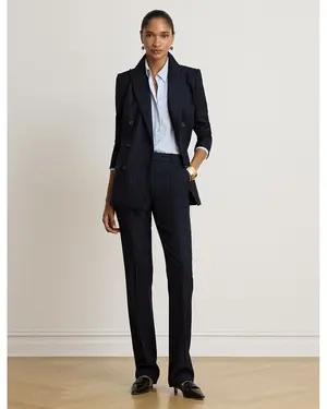 Ralph Lauren Pinstripe Double Breasted Twill Blazer