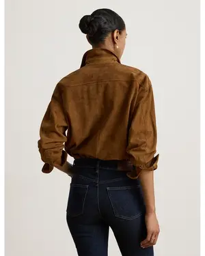 Ralph Lauren Button Front Suede Shirt