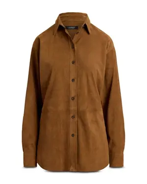 Ralph Lauren Button Front Suede Shirt