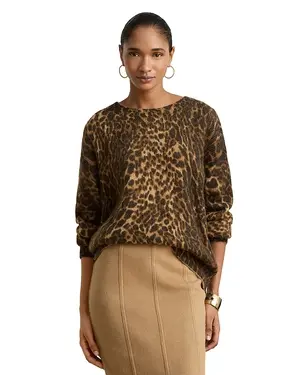 Ralph Lauren Relaxed Crewneck Sweater - Camel Multi