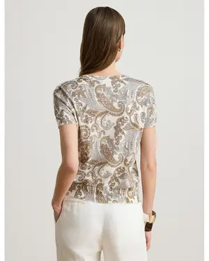 Ralph Lauren Paisley Short Sleeve Sweater