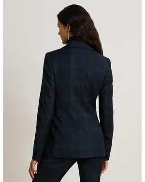 Ralph Lauren Black Watch Satin Trim Twill Blazer