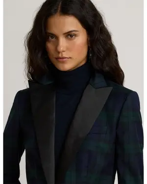 Ralph Lauren Black Watch Satin Trim Twill Blazer