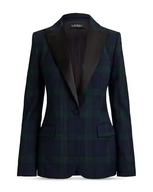 Ralph Lauren Black Watch Satin Trim Twill Blazer