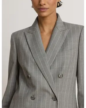 Ralph Lauren Twill Pinstripe Double Breasted Blazer