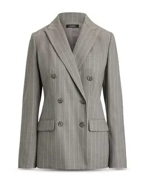 Ralph Lauren Twill Pinstripe Double Breasted Blazer